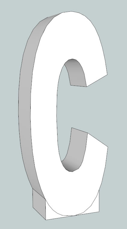 3D Cardboard Letters And Numbers Letter C Dino Rentos Studios INC 