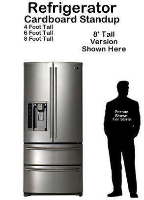 Refrigerator Cardboard Cutout Standup Prop - Dino Rentos Studios, INC.