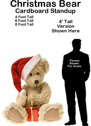 Christmas Bear Cardboard Cutout Standup Prop - Dino Rentos Studios, INC.