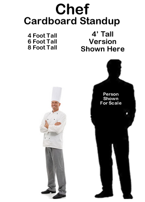 Chef Cardboard Cutout Standup Prop - Dino Rentos Studios, INC.