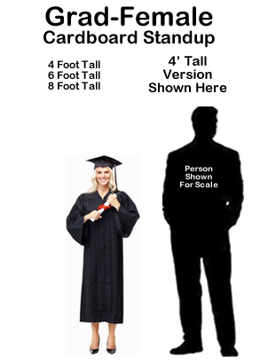 Grad Female Cardboard Cutout Standup Prop - Dino Rentos Studios, INC.