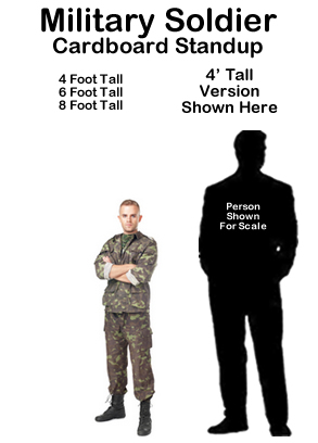 Military Soldier Cardboard Cutout Standup Prop - Dino Rentos Studios, INC.