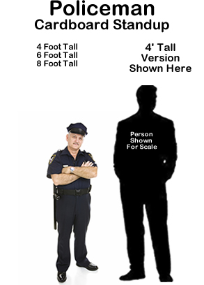 Policeman Cardboard Cutout Standup Prop - Dino Rentos Studios, INC.