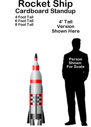Rocketship Cardboard Cutout Standup Prop - Dino Rentos Studios, INC.