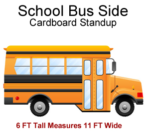 School Bus Side Cardboard Cutout Standup Prop - Dino Rentos Studios, INC.
