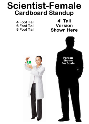 Scientist Female Cardboard Cutout Standup Prop - Dino Rentos Studios, INC.