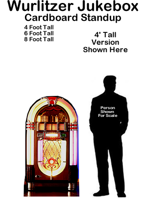 Wurlitzer Jukebox Cardboard Cutout Standup Prop - Dino Rentos Studios, INC.