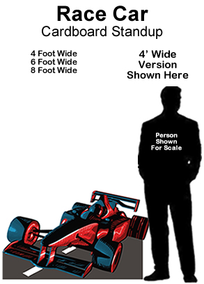 Race Car Cardboard Cutout Standup Prop - Dino Rentos Studios, INC.