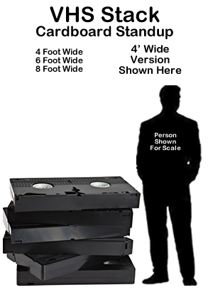 VHS Stack Cardboard Cutout Standup Prop - Dino Rentos Studios, INC.