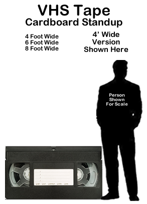 VHS Tape Cardboard Cutout Standup Prop - Dino Rentos Studios, INC.